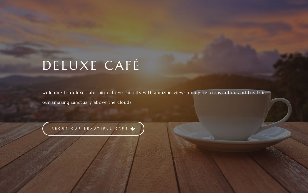 The deluxe café test landing page